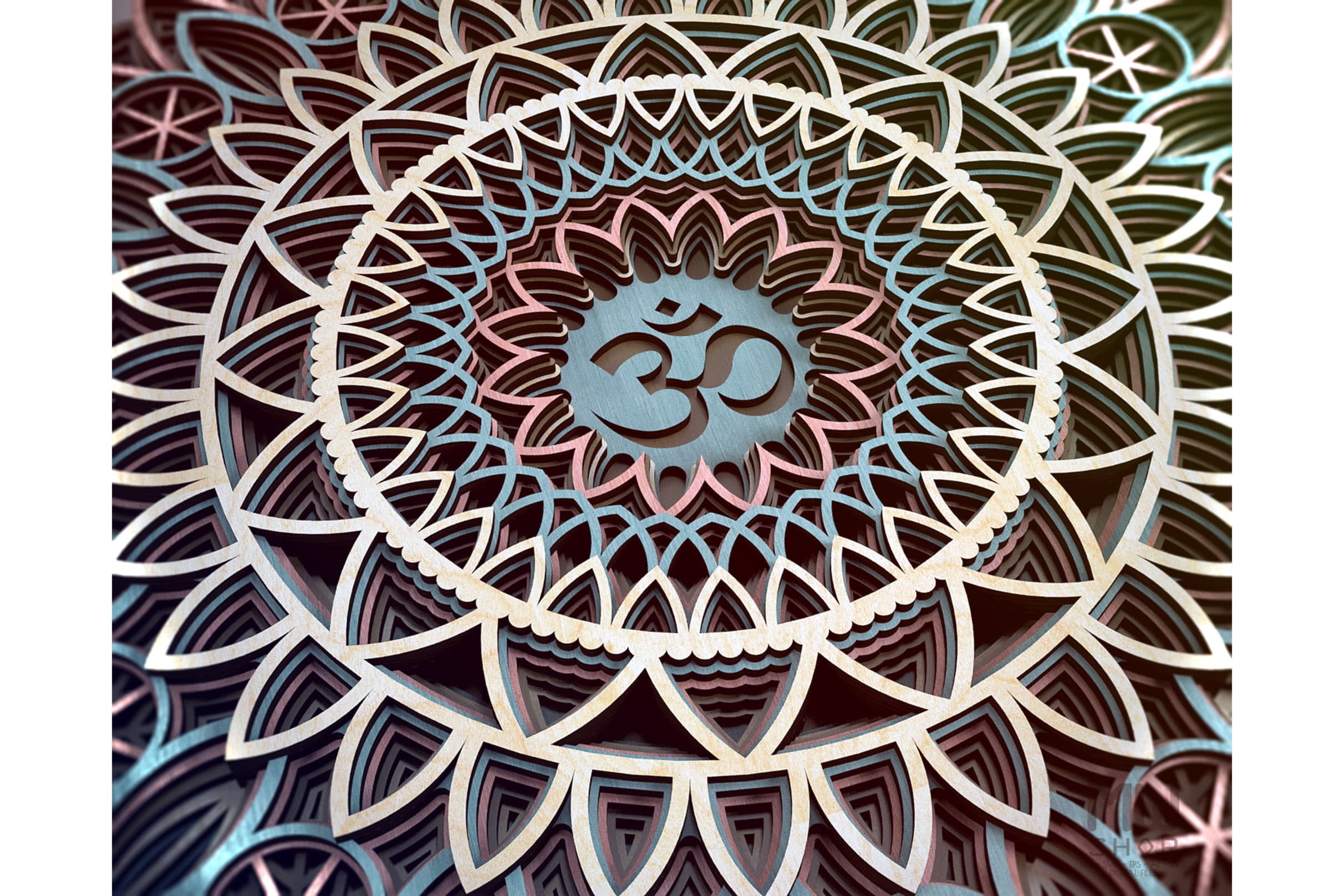 M18 - Om Mantra Mandala Pattern, Layered Mandala DXF SVG (578826 ...
