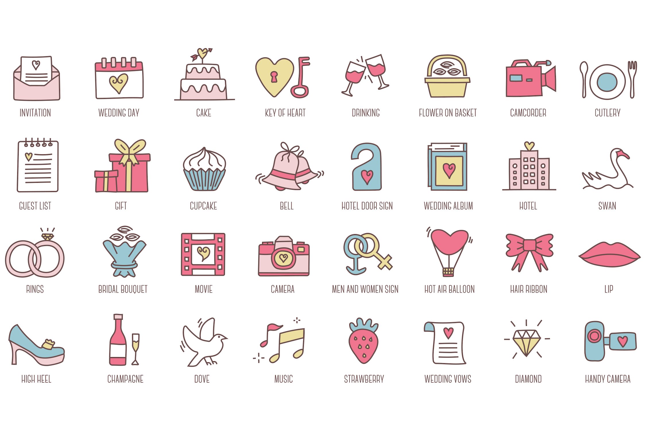 88 Wedding Icons (49283) | Icons | Design Bundles