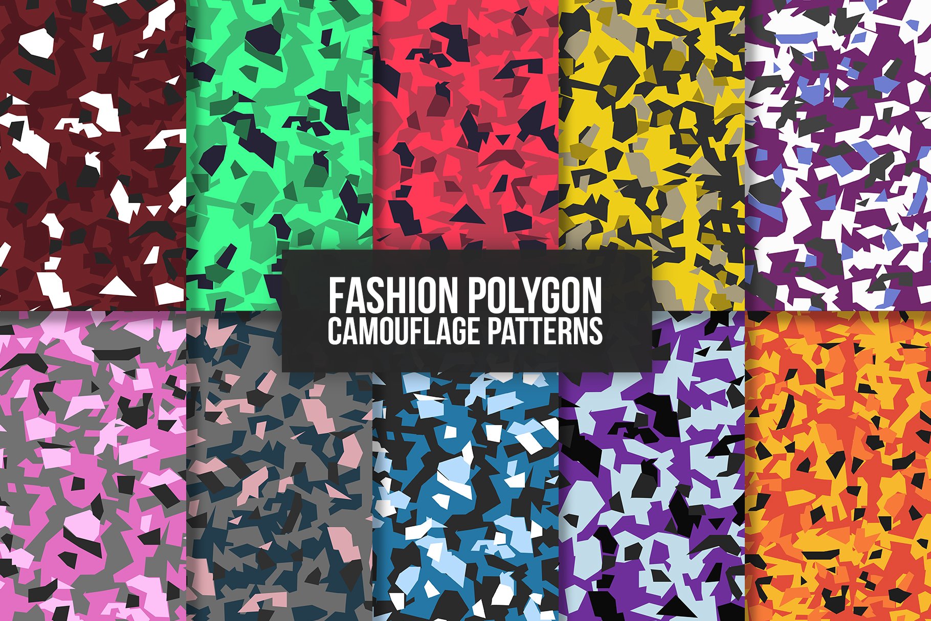 Fashion Polygon Camouflage Patterns (562734) | Patterns | Design Bundles