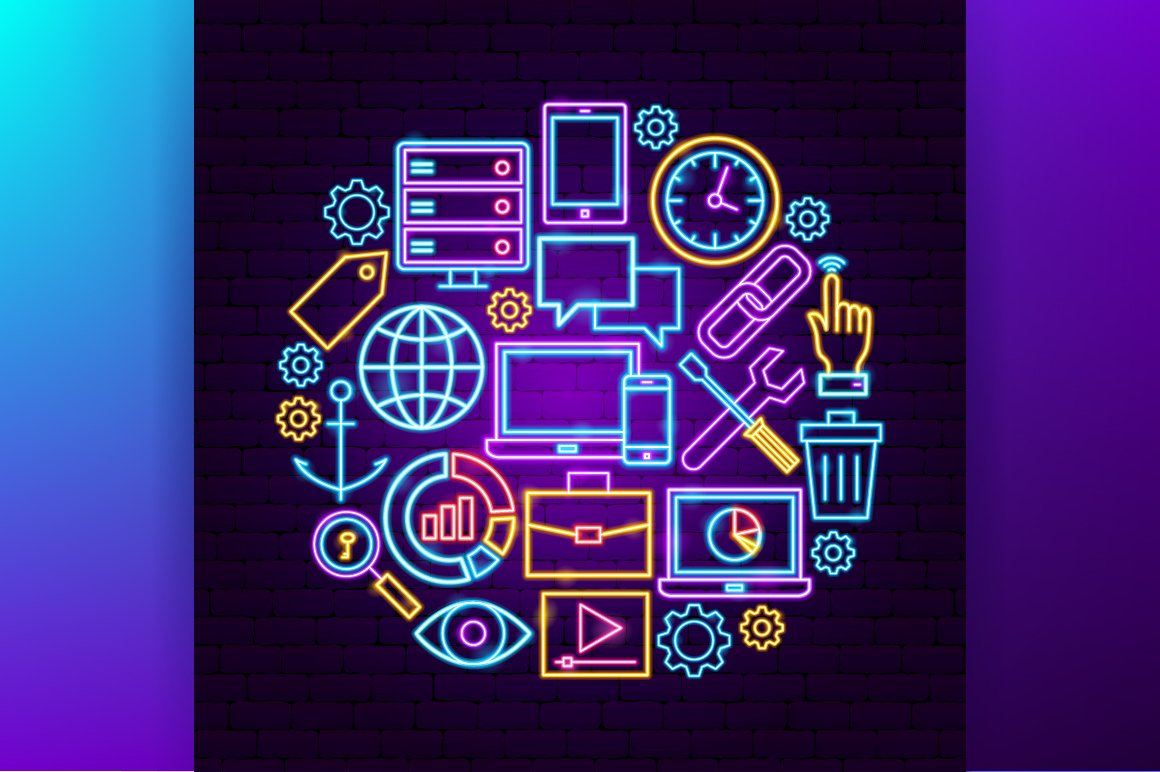 Web Development Neon (347577) | Icons | Design Bundles