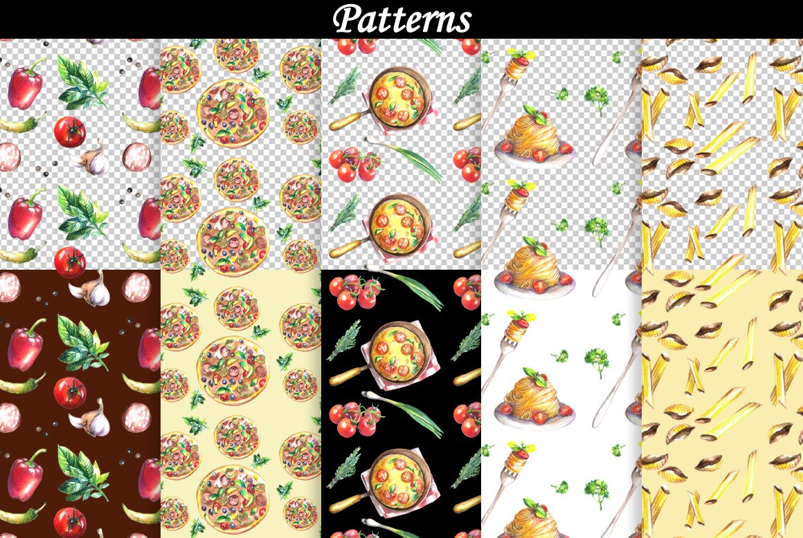 Food Watercolor Clip Art (88079) | Illustrations | Design Bundles