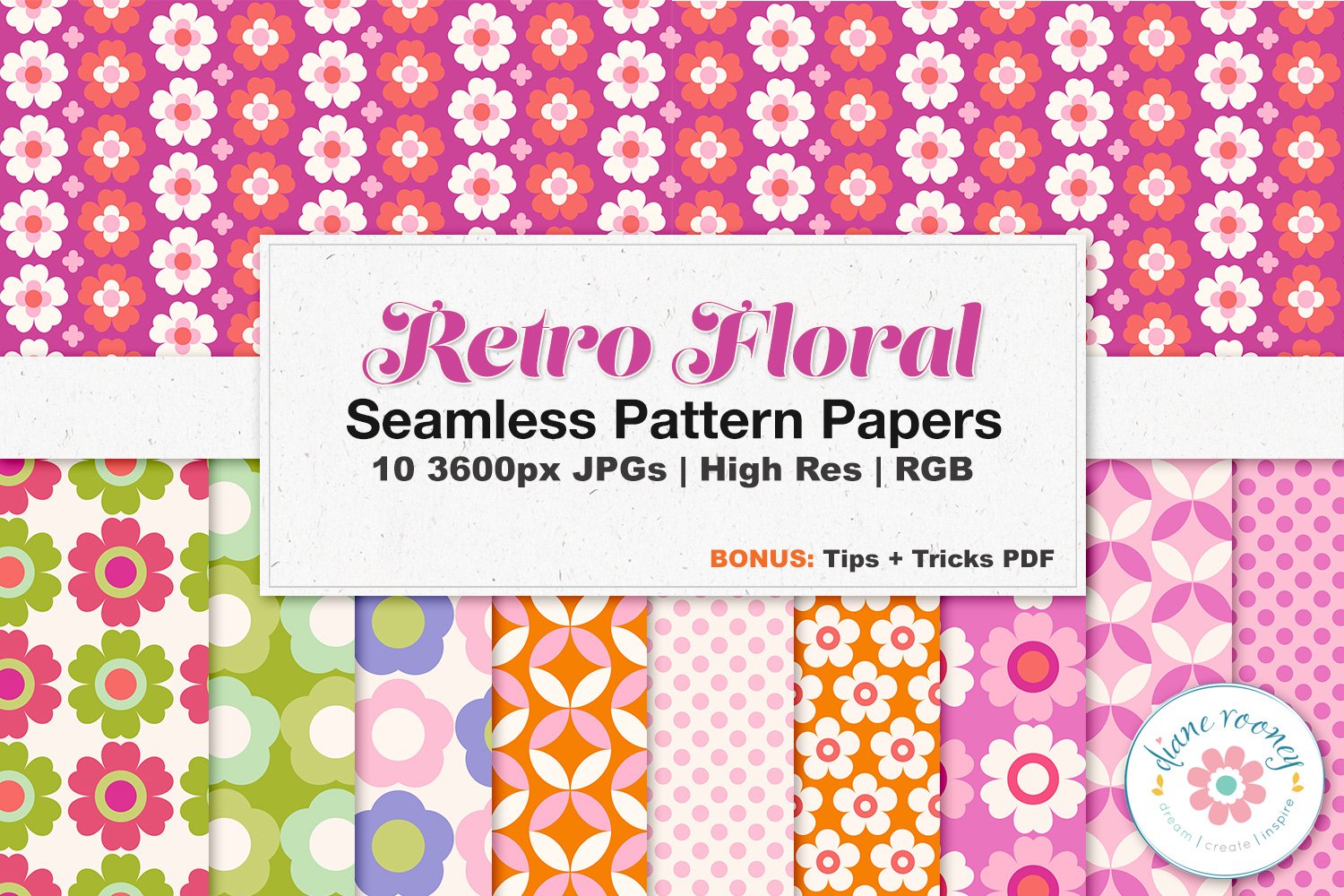 Bright Vintage Floral Pattern