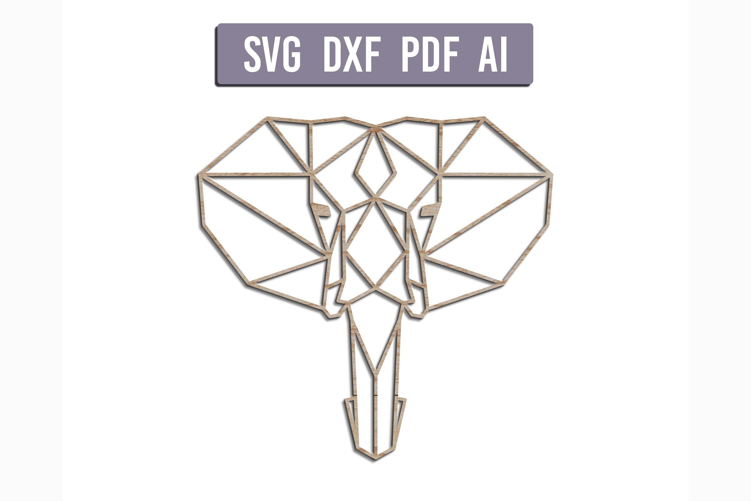 Geometric Elephant Head