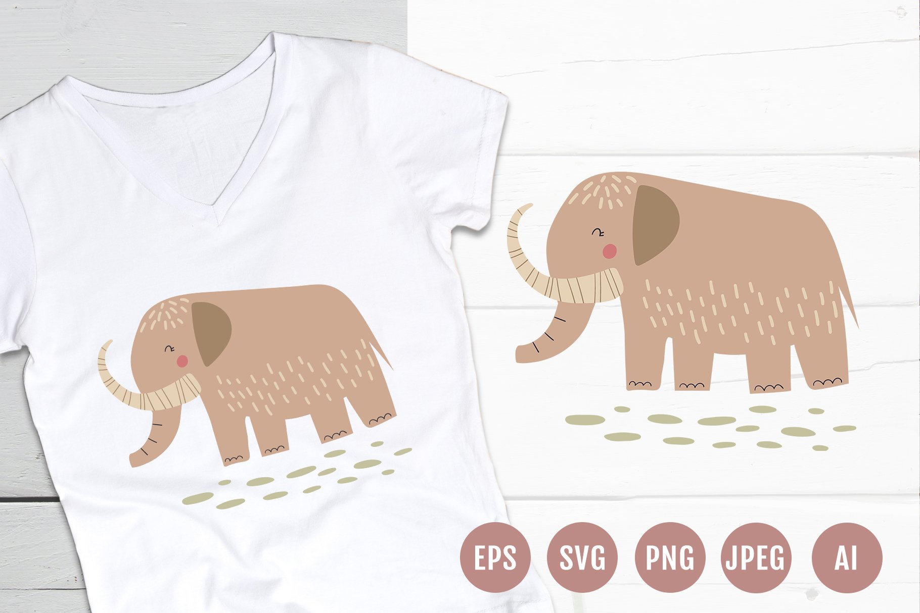 Little Mammoth kids illustration SVG (2114859) | Illustrations | Design ...