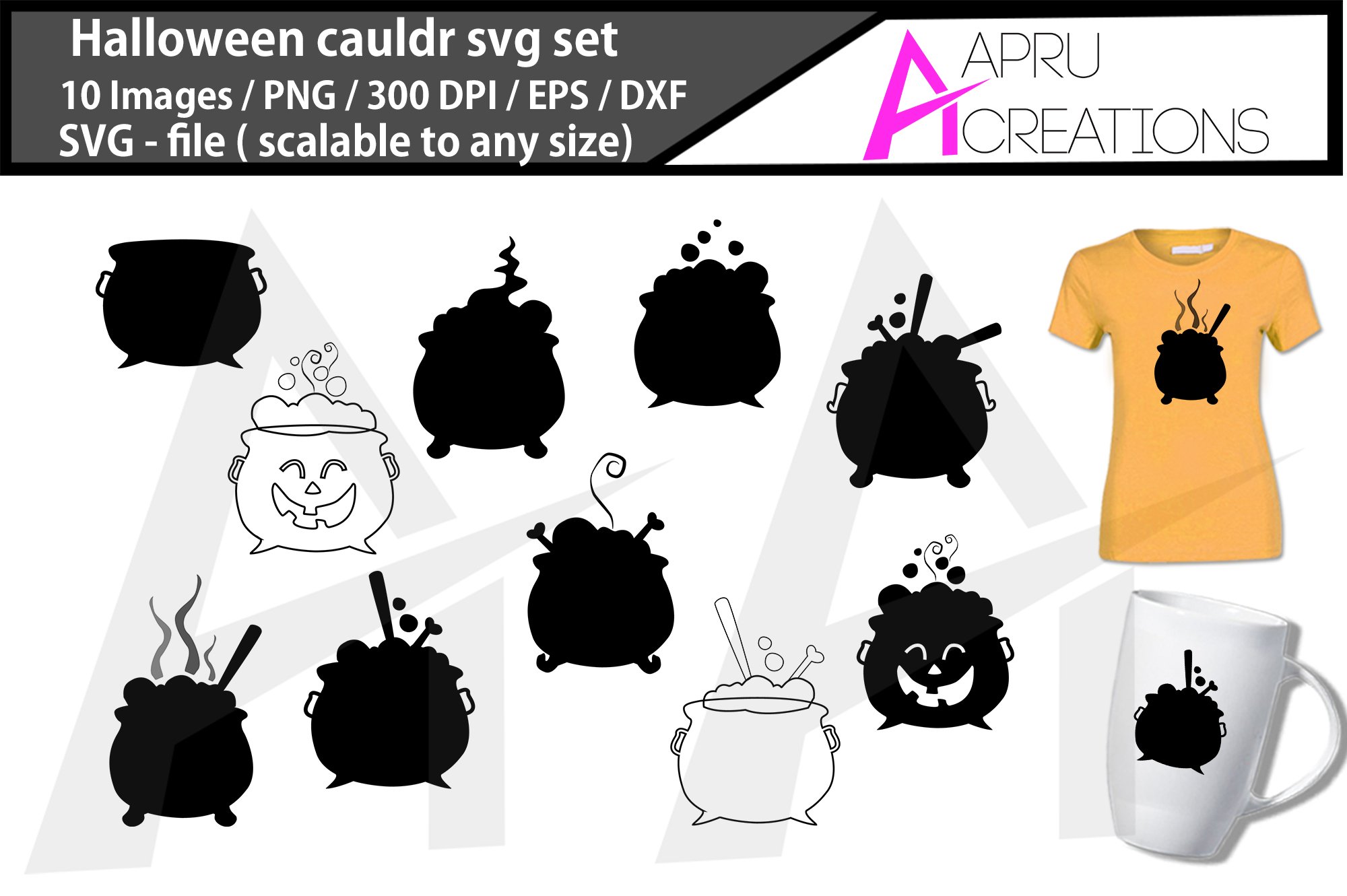 Halloween cauldron svg bundle