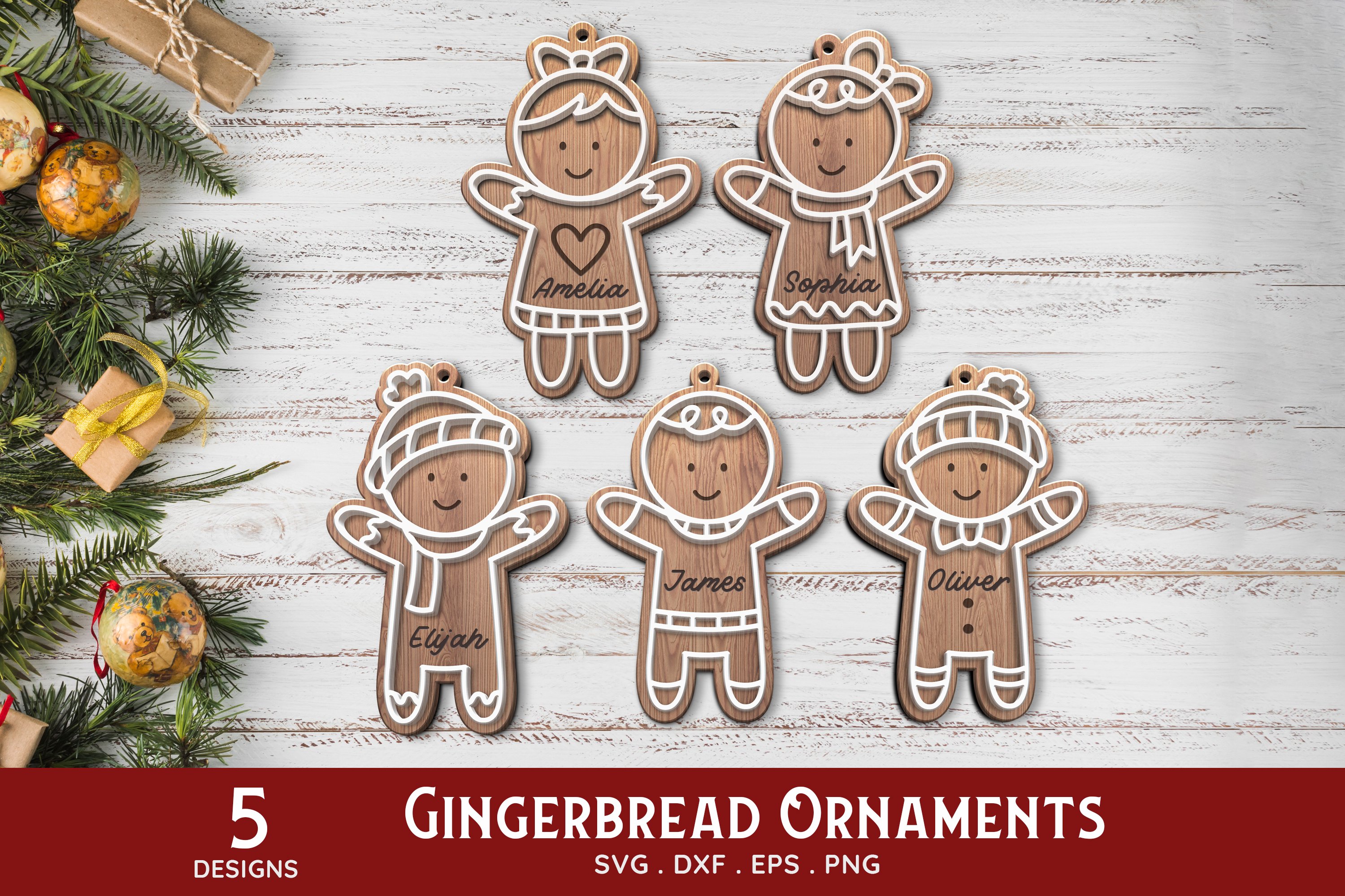 Gingerbread Family Of 5