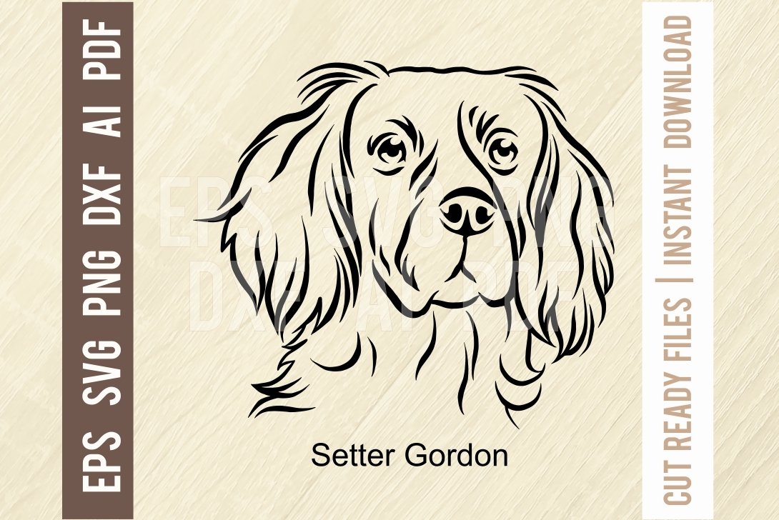Setter Gordon Portrait SVG, Dog svg, Dog Digital, Dog SVG (1467801 ...