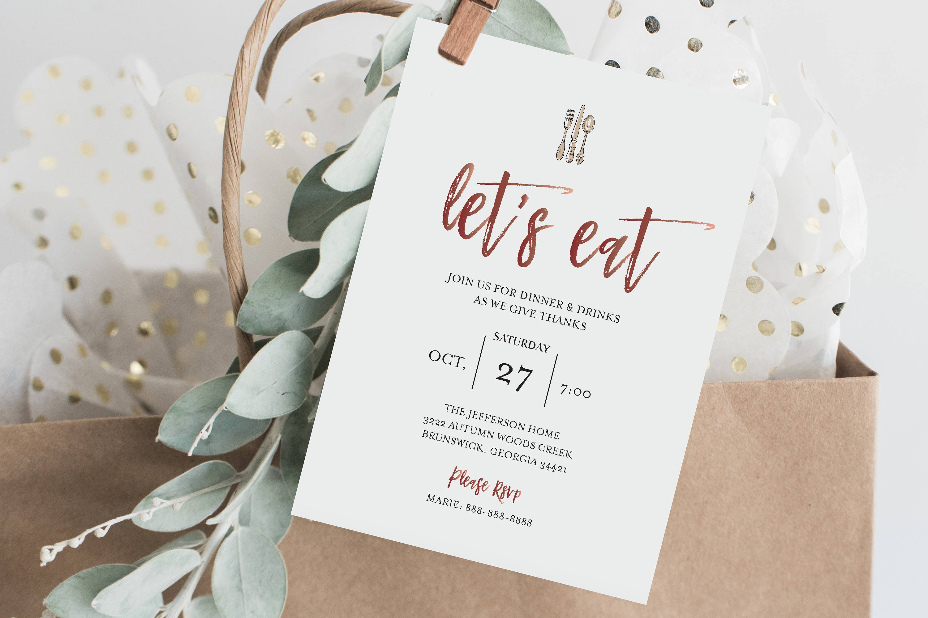 Downloadable Dinner Invitations