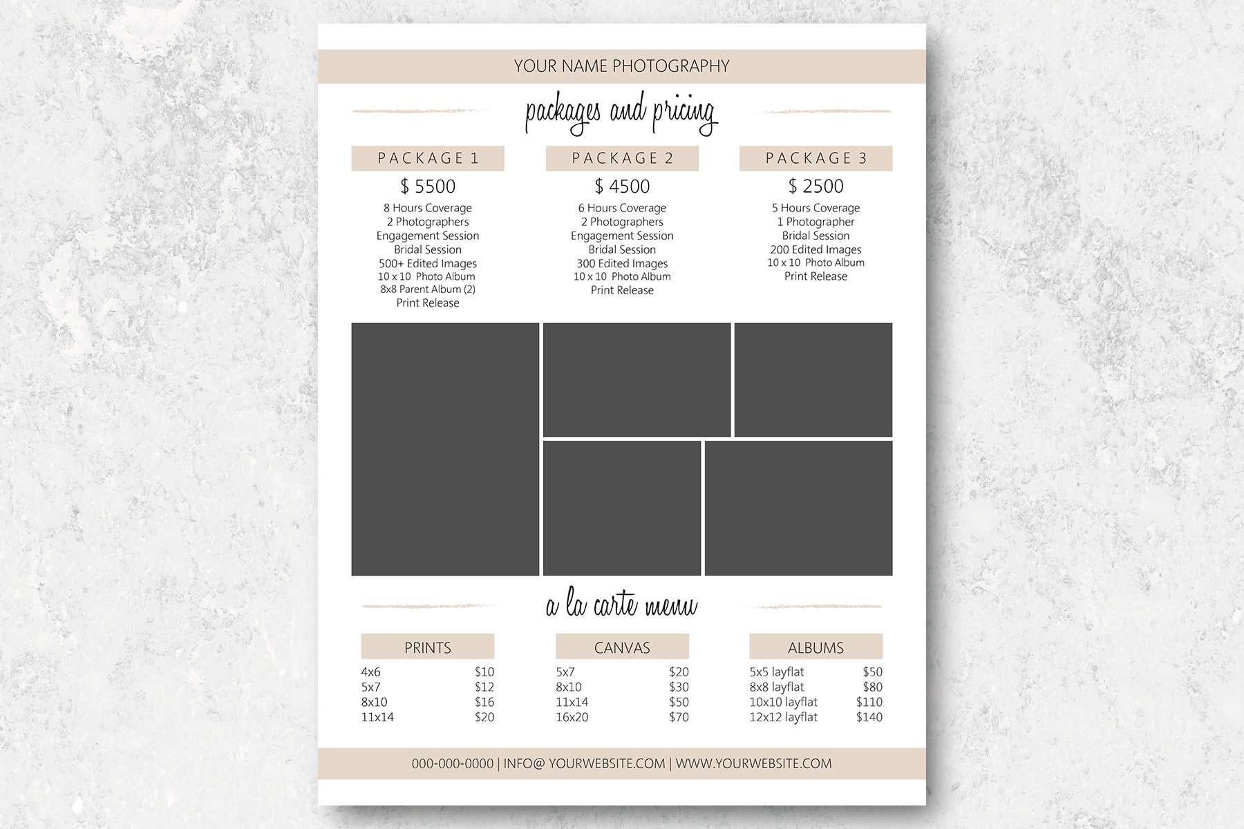 Photographer Pricing Guide Template (194829) | Flyers | Design Bundles