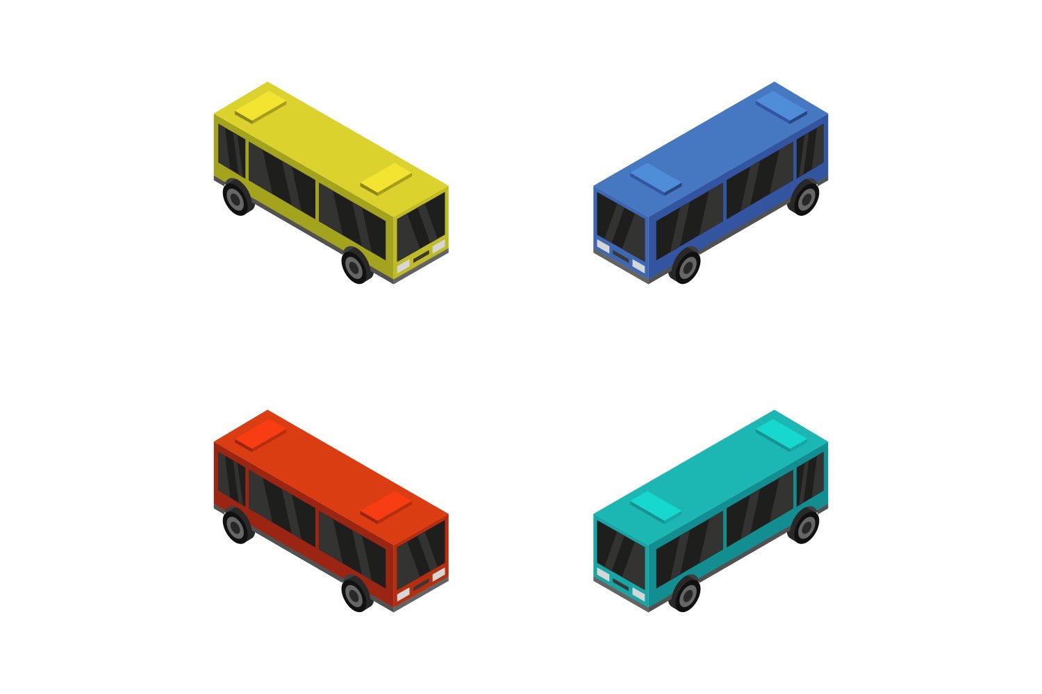 isometric city bus (542587) | Icons | Design Bundles