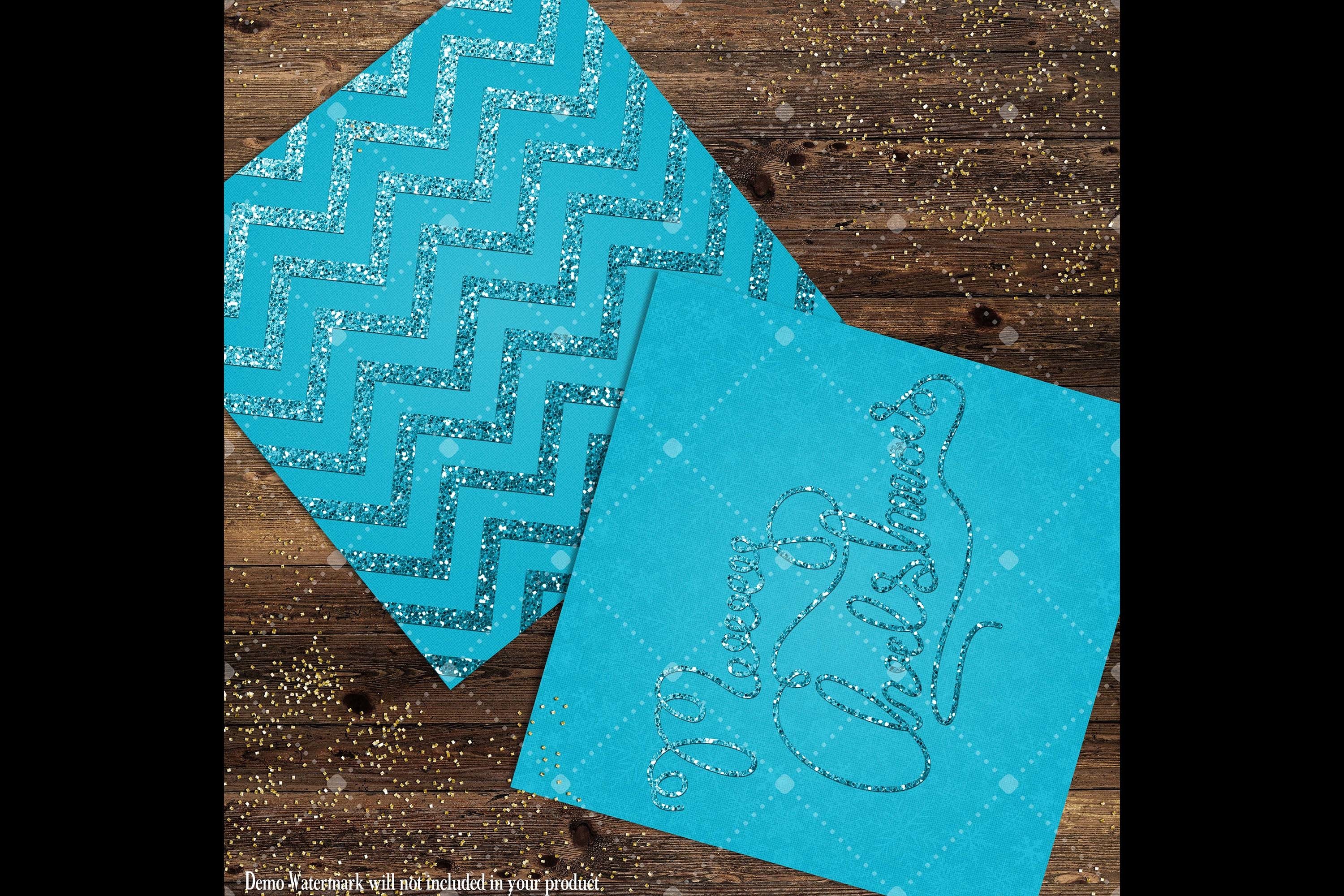 16 Blue Glitter Christmas Printable Digital Papers 12 inch (153040 ...