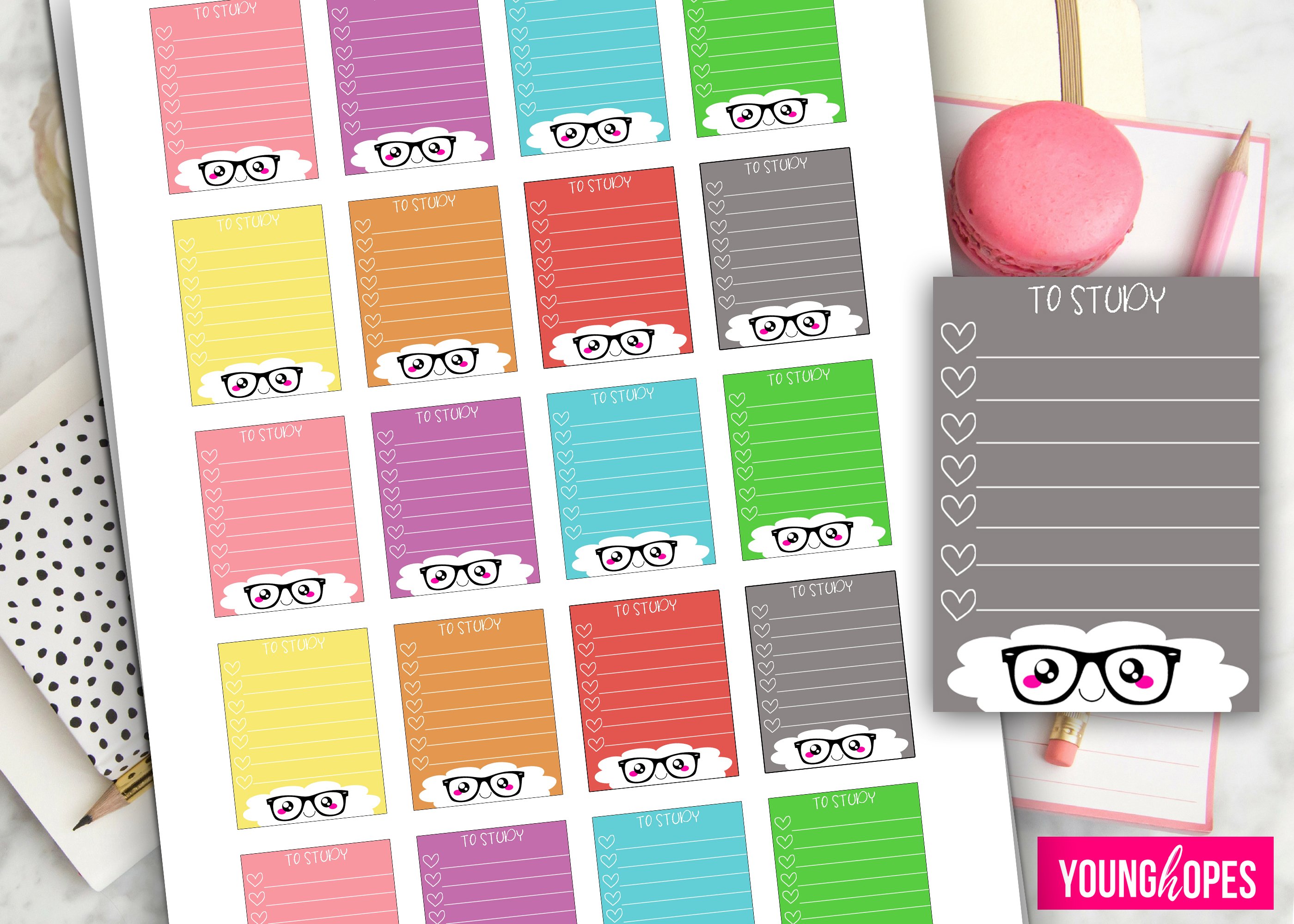 Kawaii To Study Planner Stickers- Student Planner (81262) | Stickers ...