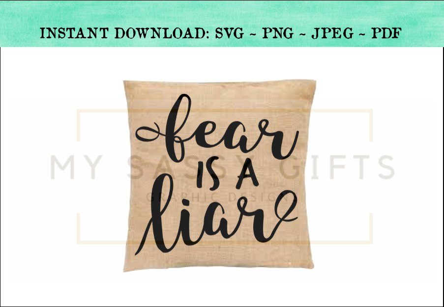 Fear Is A Liar Inspirational Christian SVG Design (176620) | Other ...