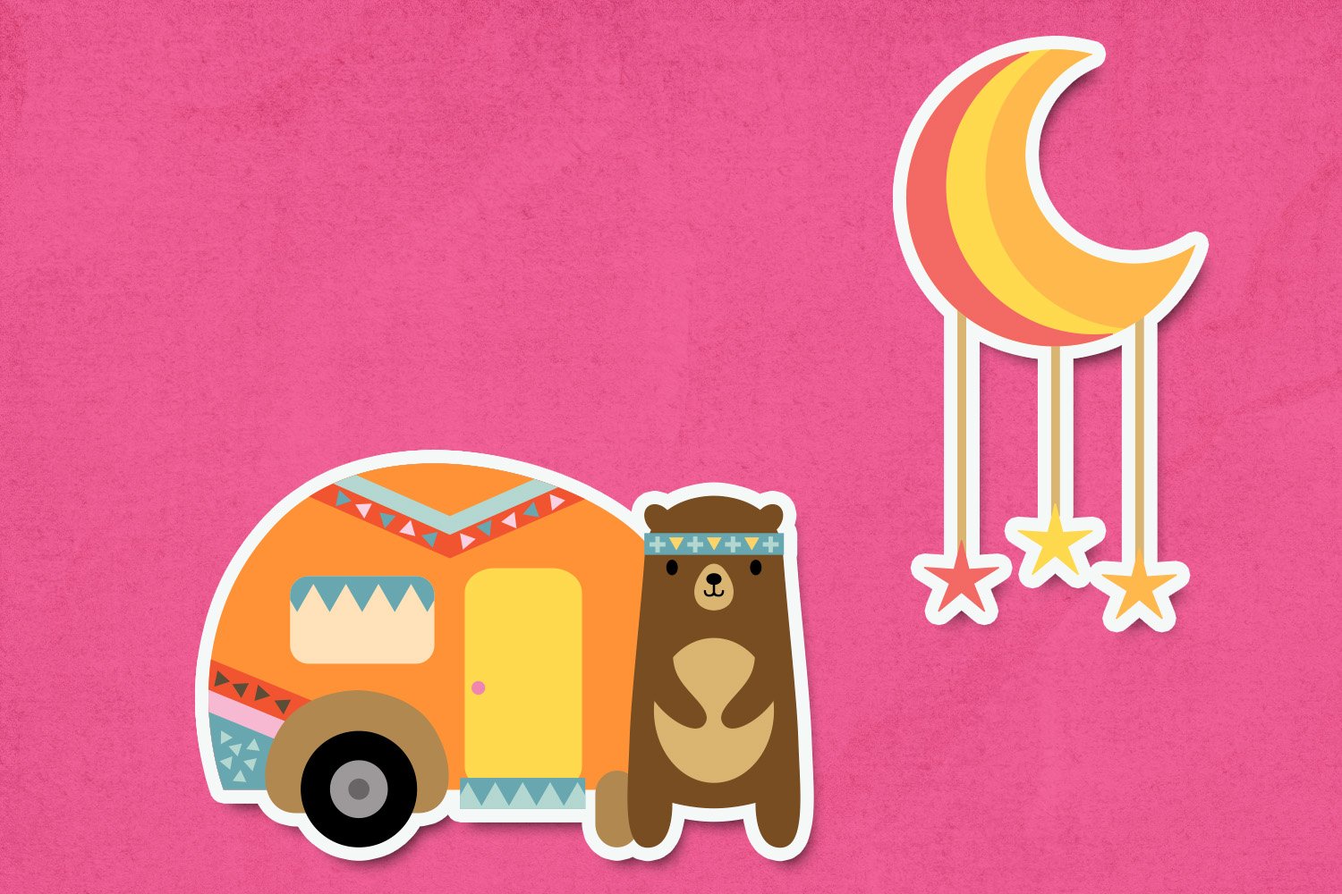 Tribal Camper Caravan Illustrations