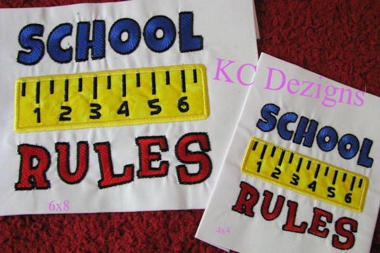 School Rules (802811) | Embroidery Designs | Design Bundles
