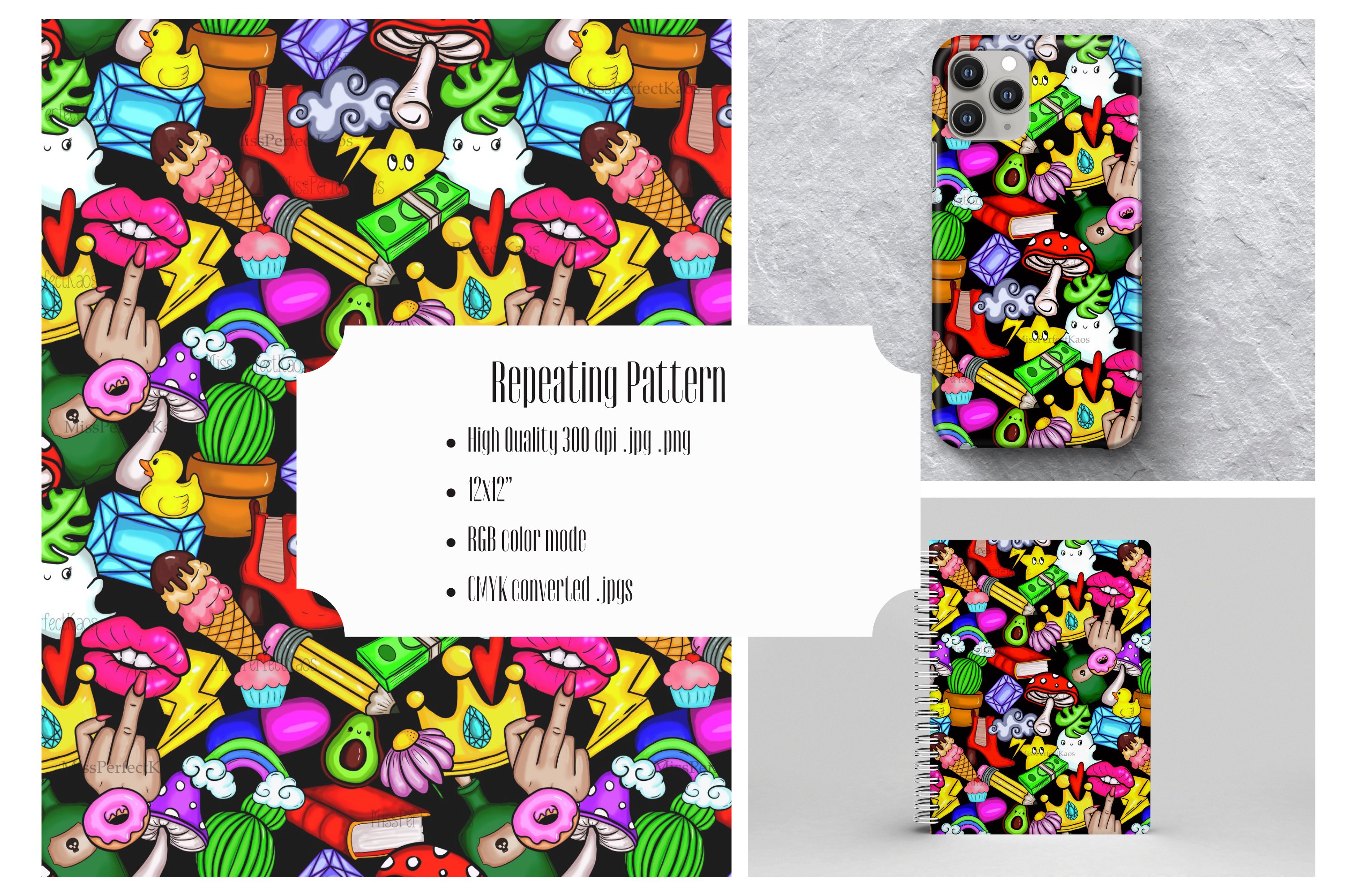 Big and Bold, repeating pattern in 300 dpi RGB and CMYK (1806639 ...