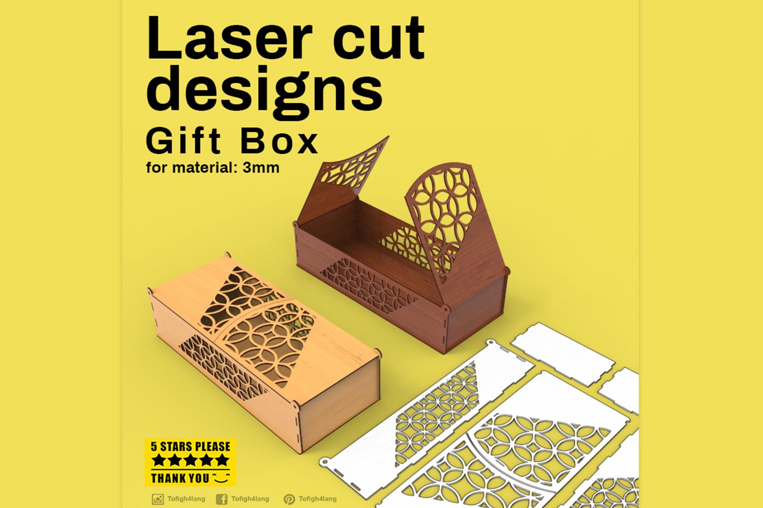 Box - Laser cutting File (482292) | Cut Files | Design Bundles