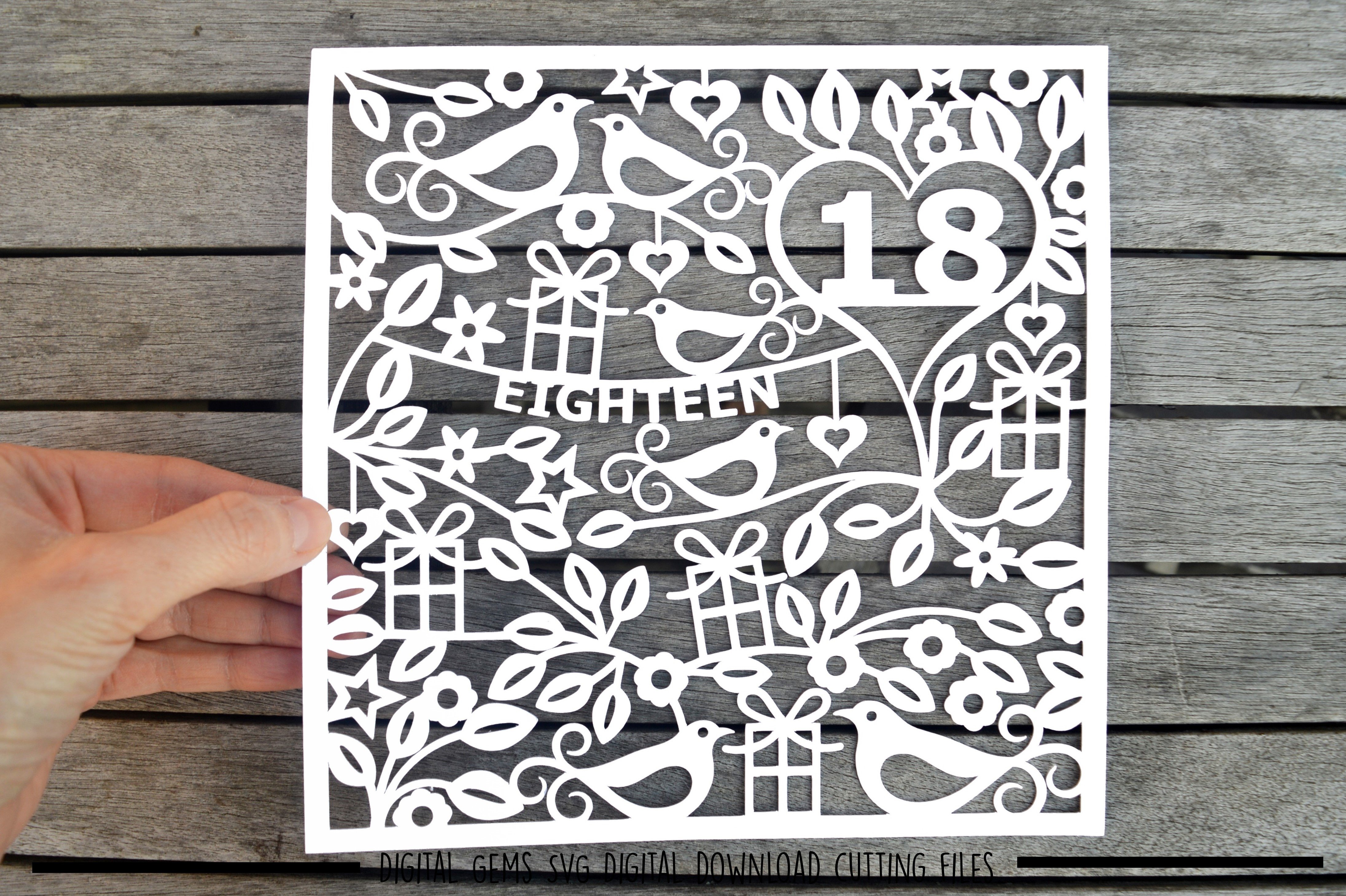 Number 18 paper cut SVG / DXF / EPS files (42731) | SVGs | Design Bundles