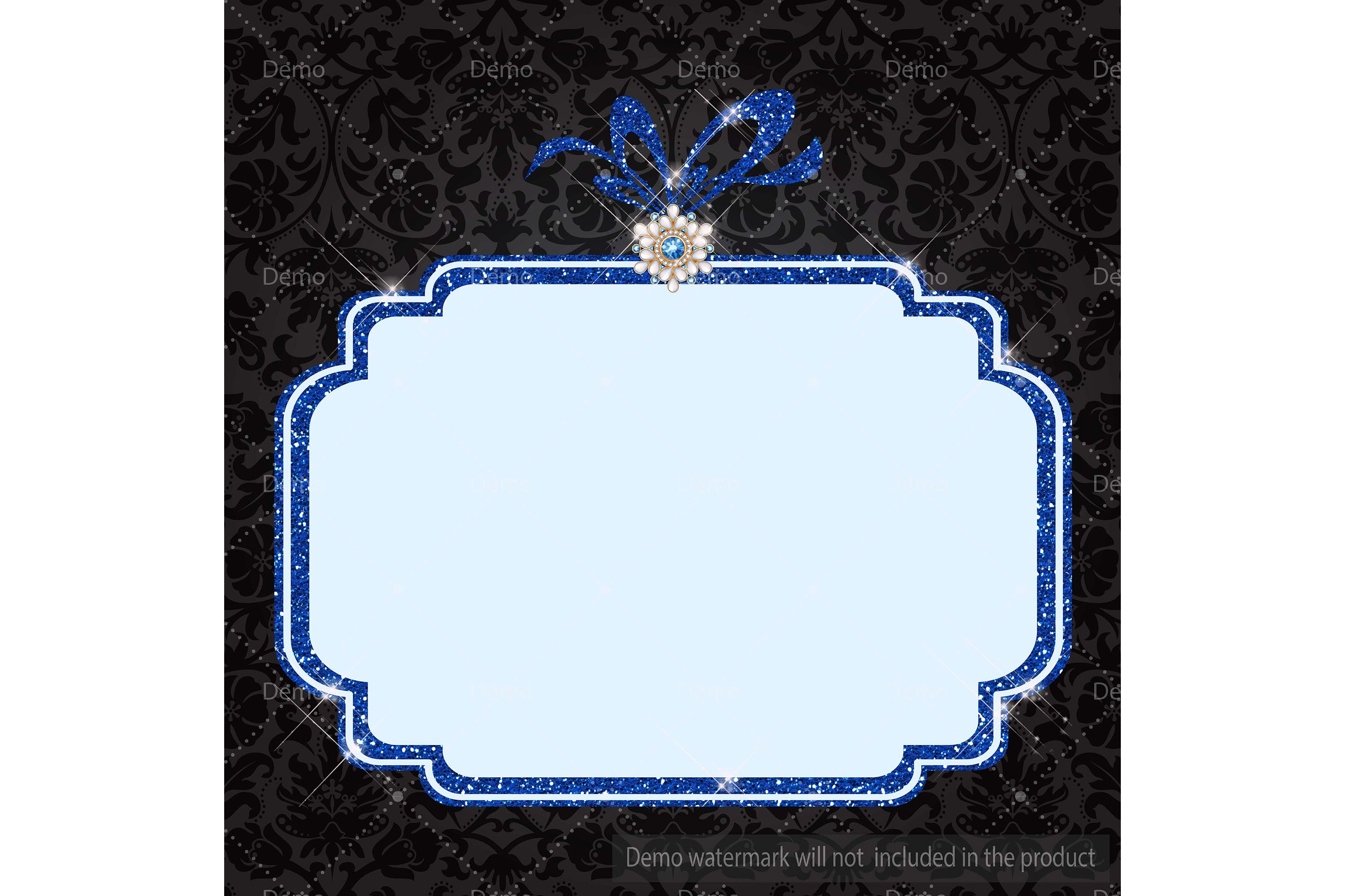 Blue Royal Frame, Glitter and Jewelry Frame Clip Arts (130950) | Card ...