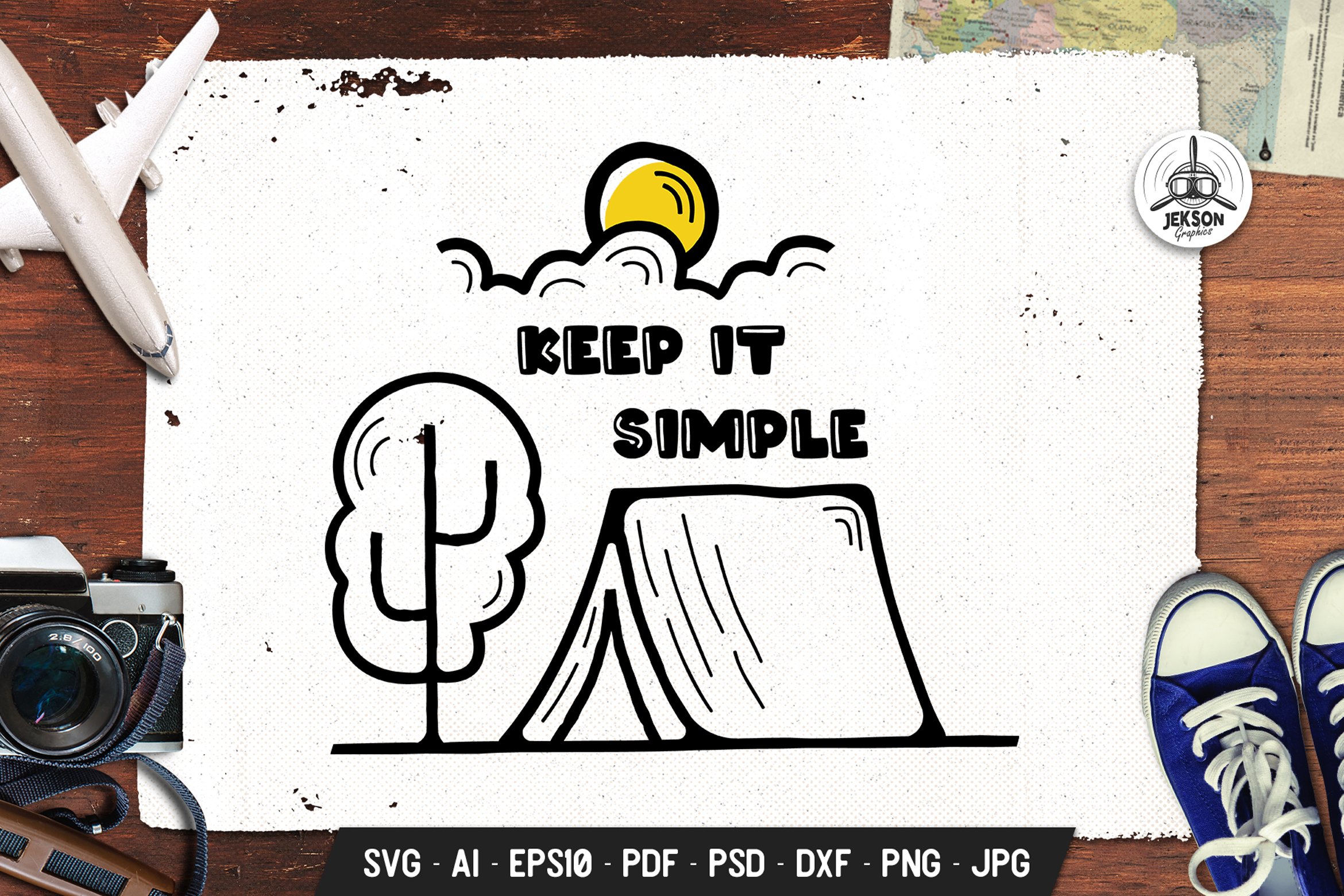 Keep It Simple Badge Adventure Vector Emblem Graphic SVG PNG (588611 ...