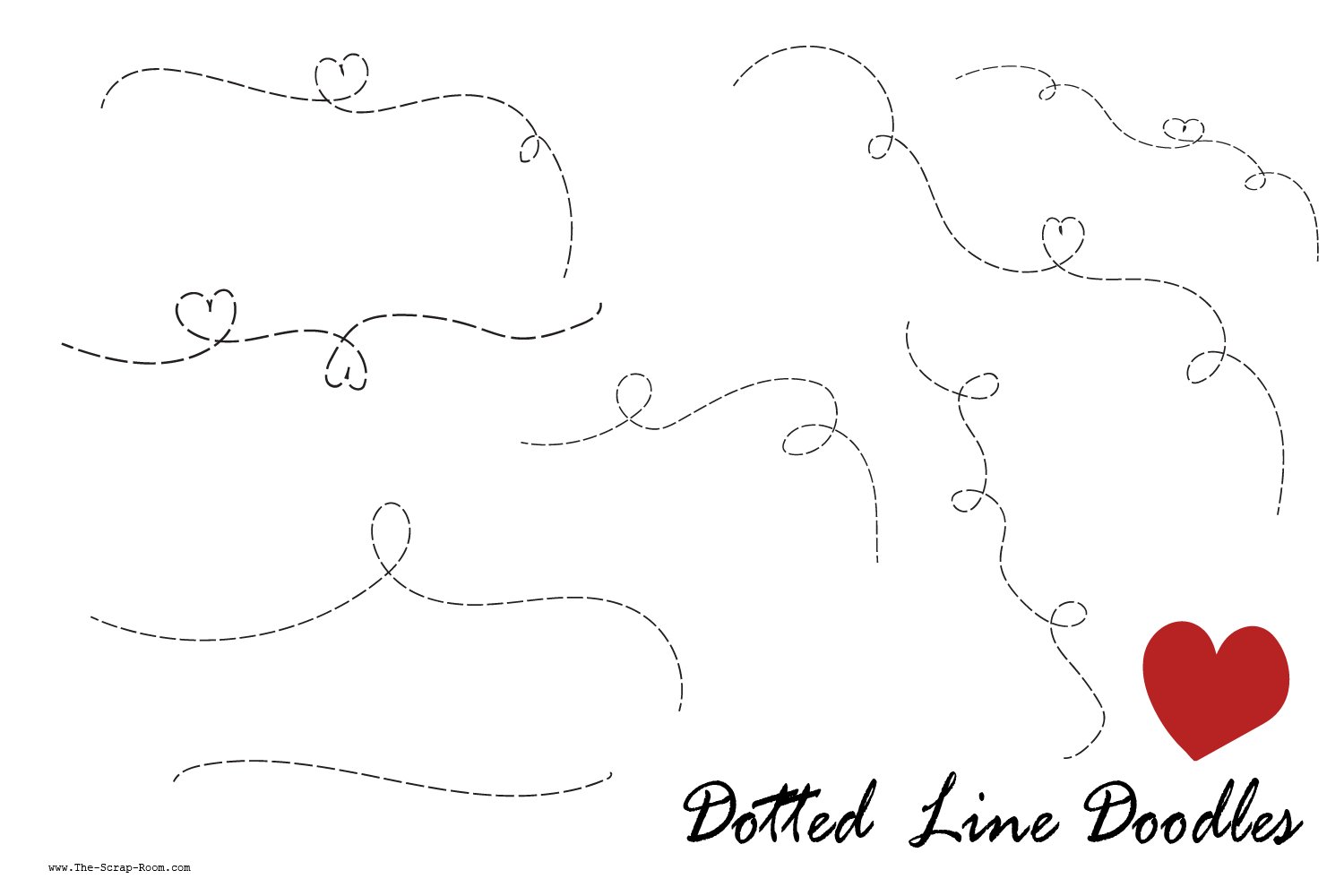 Dotted Line Doodles 8 design set heart (127594) | SVGs | Design Bundles