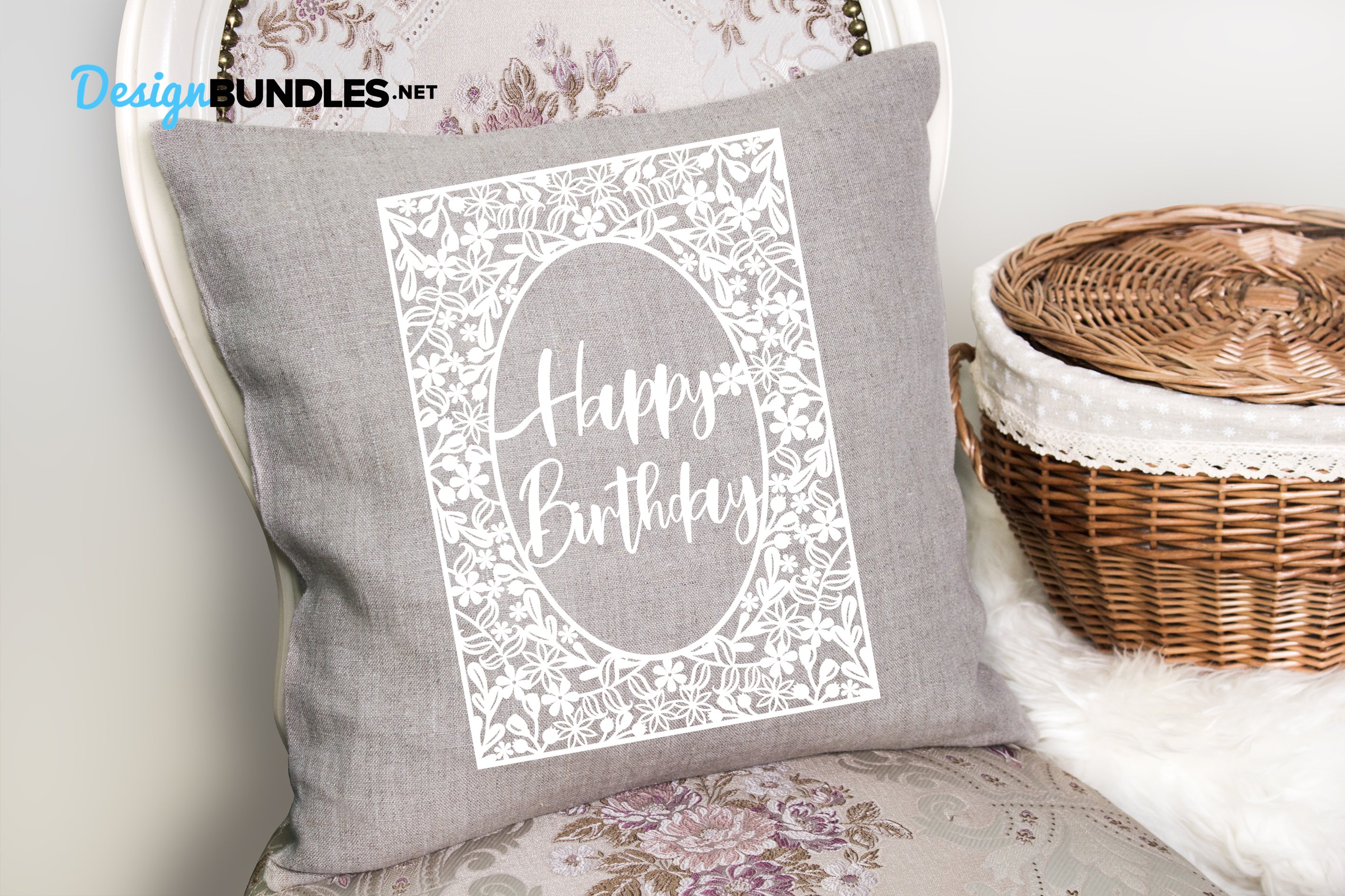 Happy Birthday paper cut design