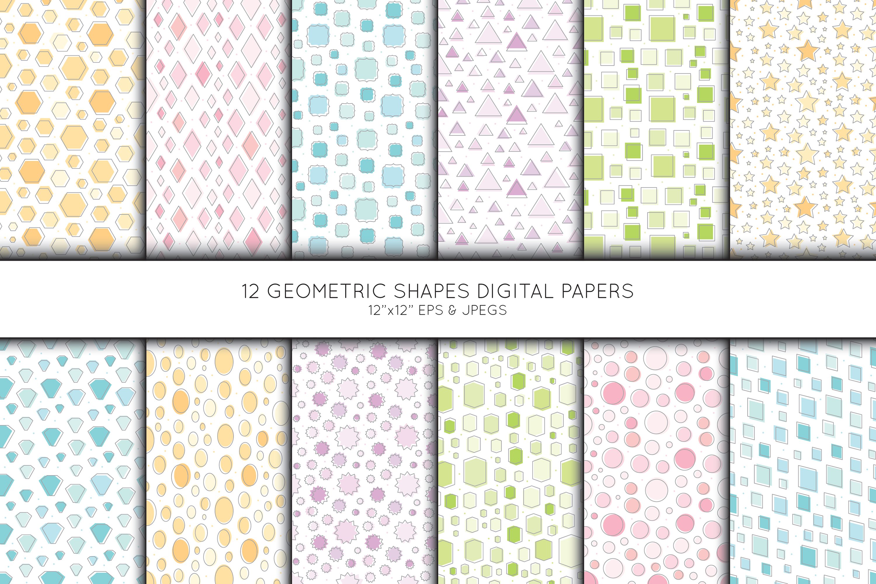 Geometric Digital Paper, Geometric Scrapbook paper (777780) | Patterns ...