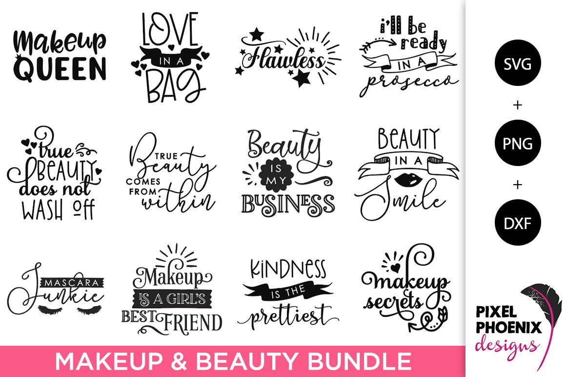 Makeup and Beauty SVG Bundle - 12 Files (213707) | SVGs | Design Bundles