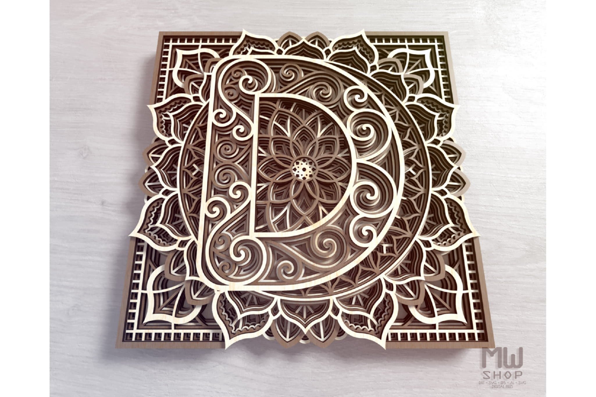 Mandala Letter D, Alphabet letter D pattern, Letter D SVG (580169 ...