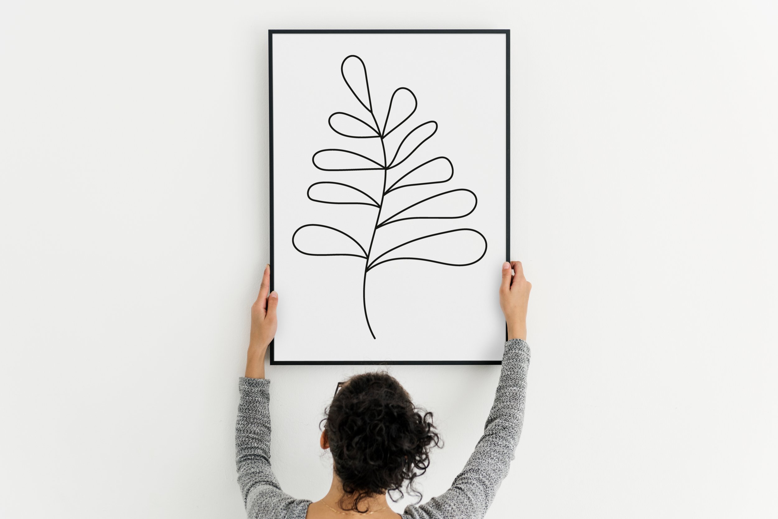 Modern Black Outline Floral Clipart - Botanical Line Art (701445 ...