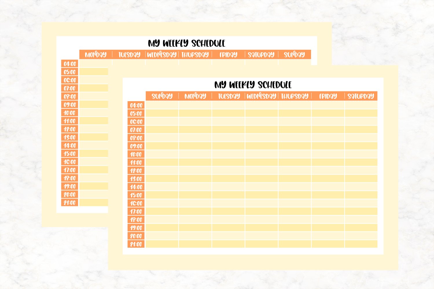 Modern Style Weekly Schedule Digital Planners