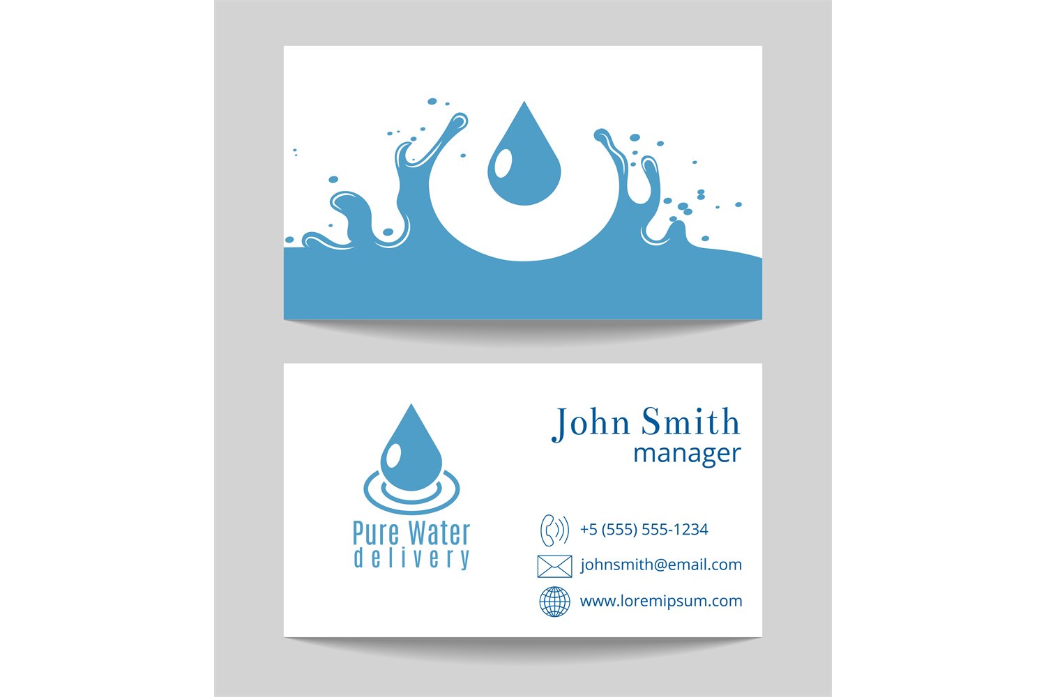 Pure water delivery business card template (790872) | Illustrations ...