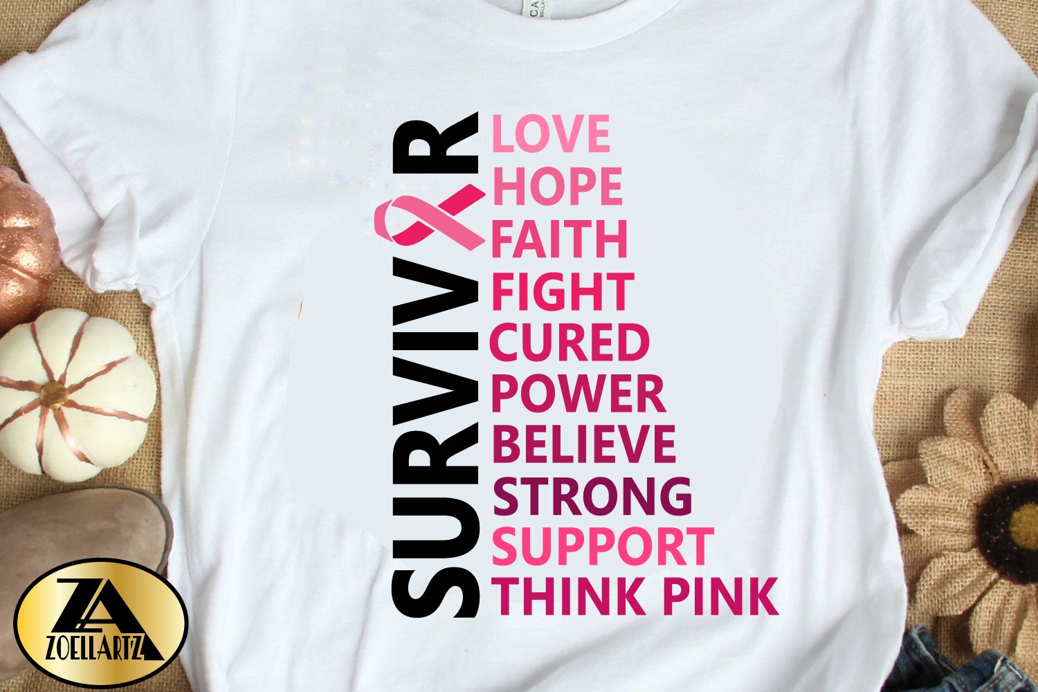 Think Pink Ribbon Png