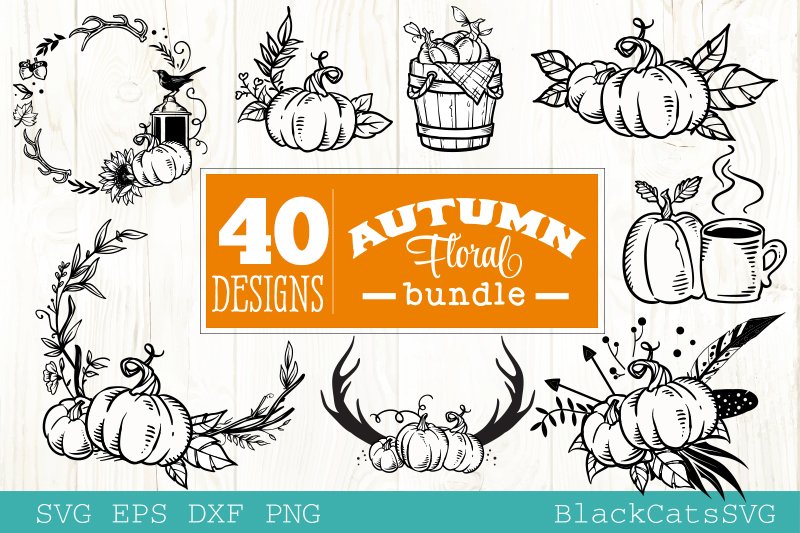 Pumpkin frames SVG bundle 40 designs (791913) | Cut Files | Design Bundles