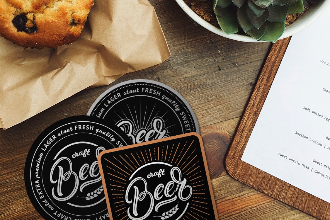 4 Beer Coaster Templates (647434) | Objects | Design Bundles
