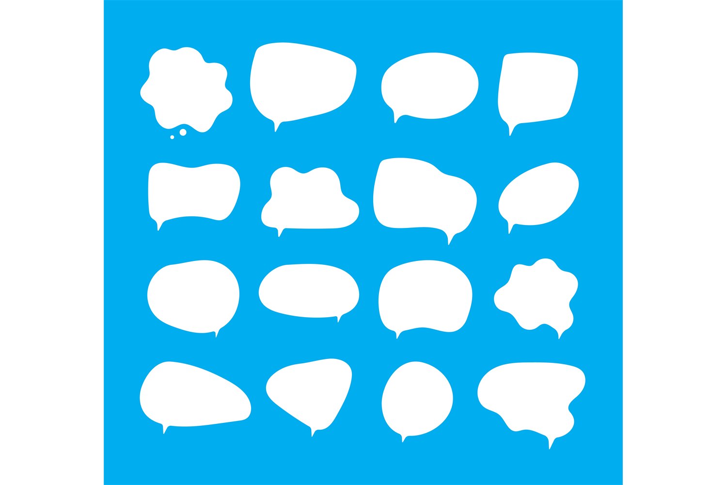 White bubbles talk. Speech bubbles different shapes on blue (1234628 ...