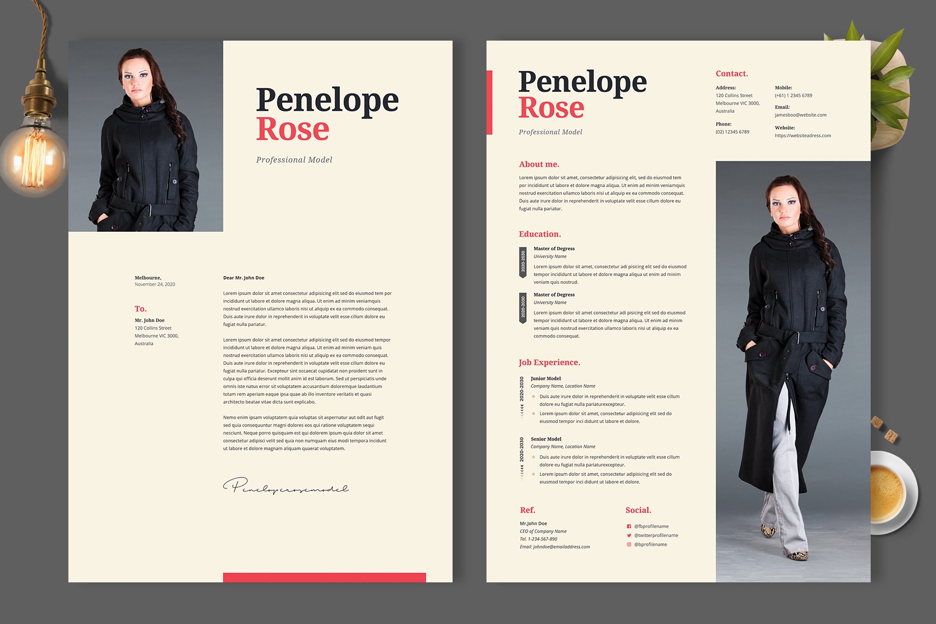 Model Resume / CV Template vol. 43 (1245918) | Resume Templates ...