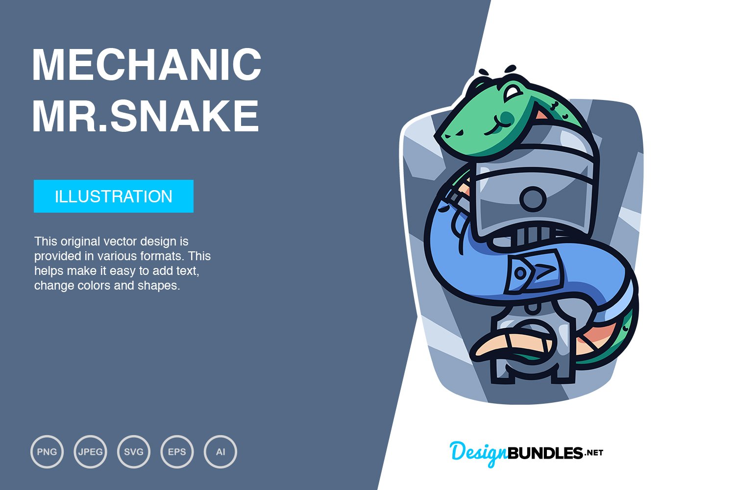 Mechanic Mr. Snake Vector Illustration