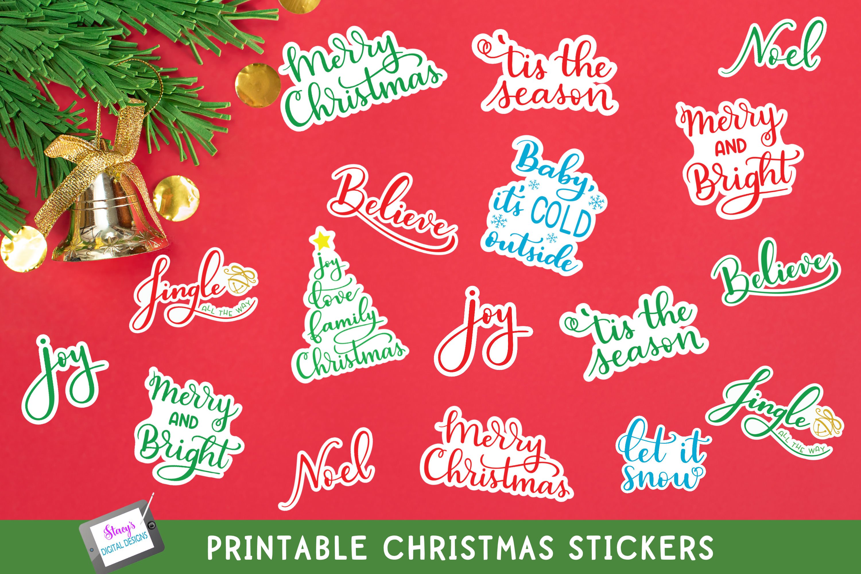 Christmas Stickers - Print and cut stickers (898165) | Stickers ...