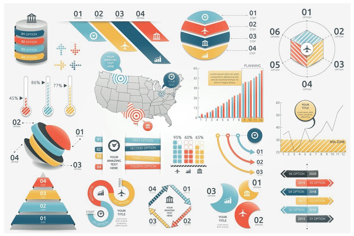 Infographic Elements Bundle 3 in 1 (vol 1) (15426) | Infographics ...