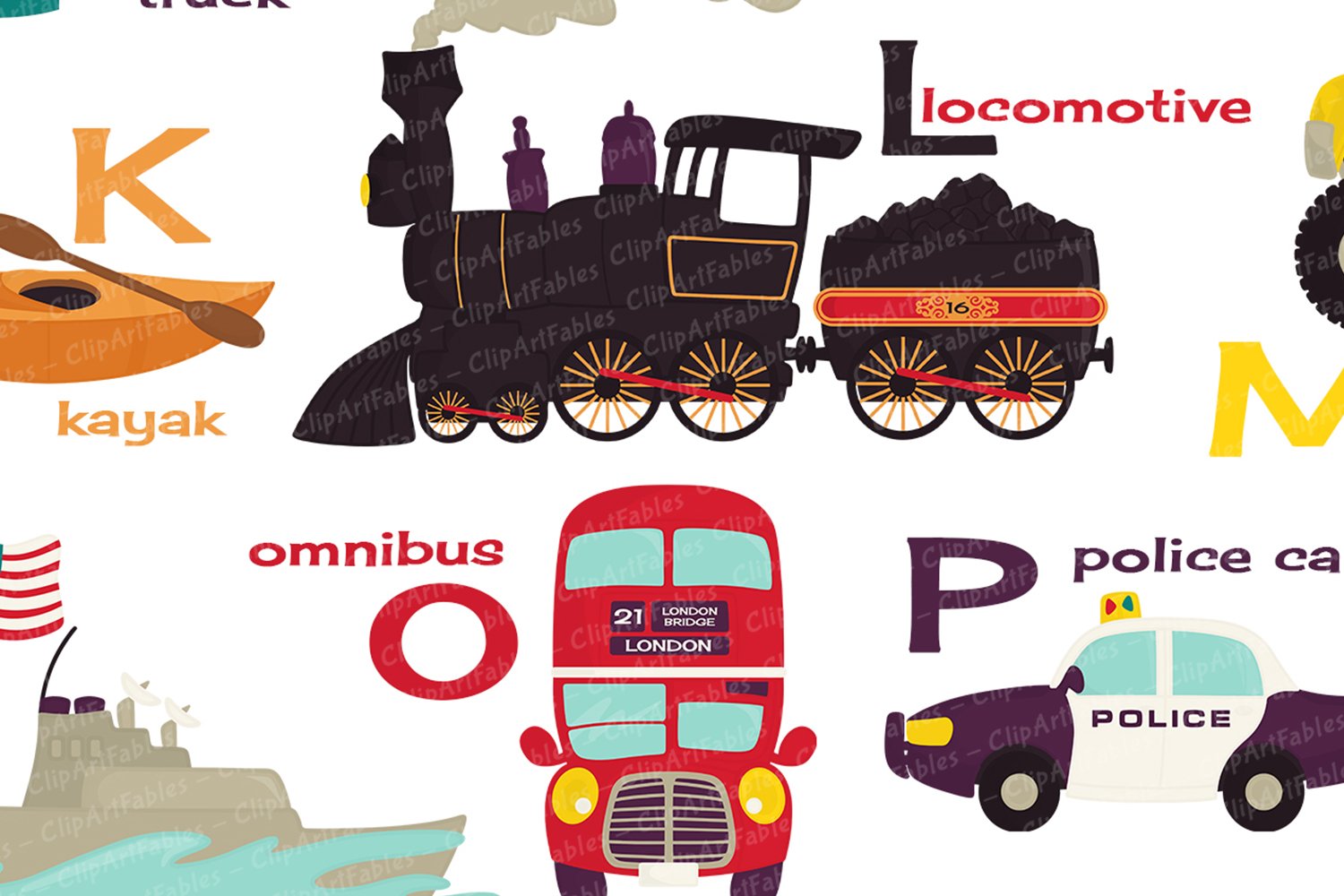 English TRANSPORT alphabet, Vehicle ABC, Wall decor for kids (482450 ...