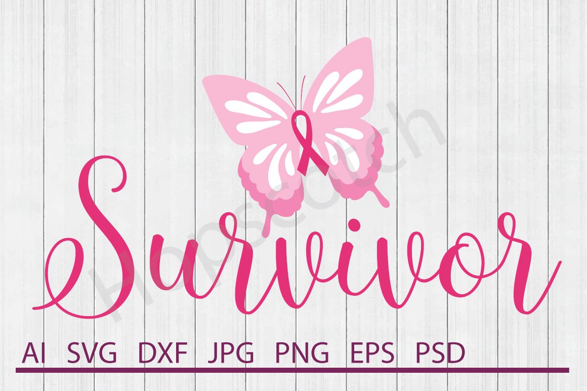 Survivor SVG, Hope Butterfly SVG, DXF File, Cuttable (128678) | SVGs ...