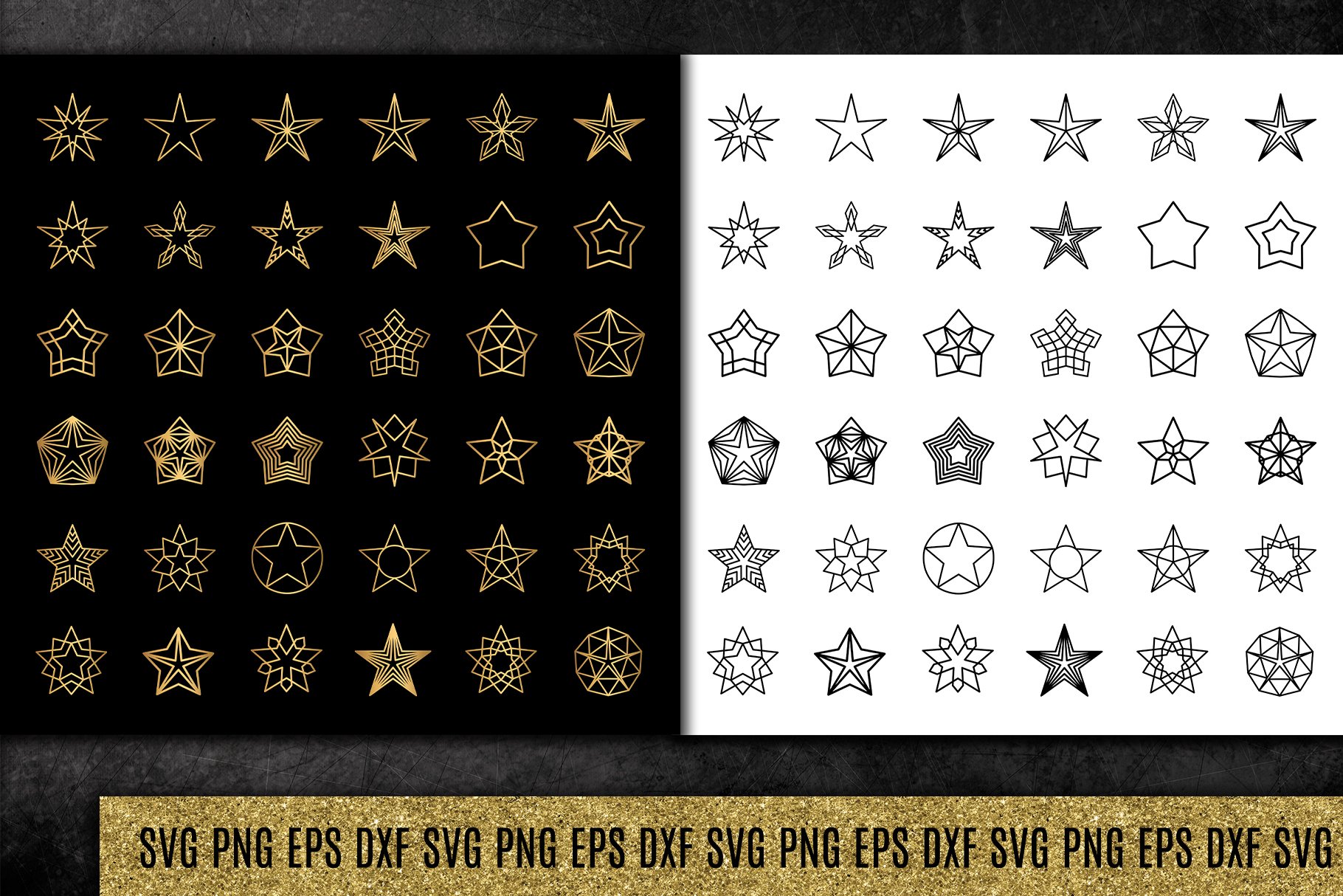 Stars SVG Bundle | EPS DXF PNG Star Shapes (1121173) | Cut Files ...