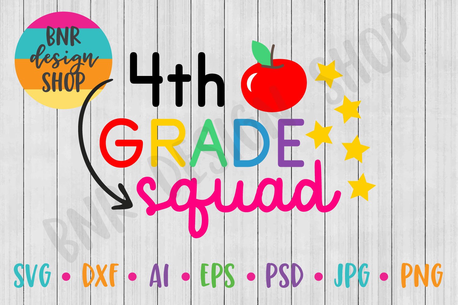4th Grade Squad SVG, Back to School SVG, School SVG File