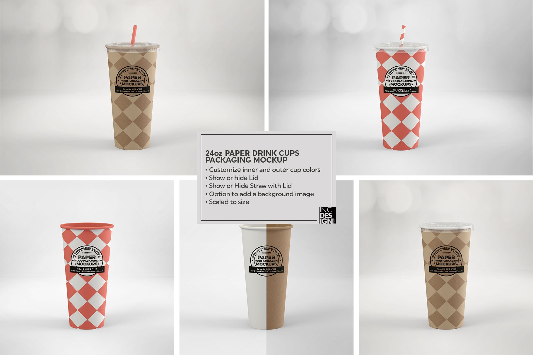Paper Drink Cups Packaging Mockup (247438) | Branding | Design Bundles