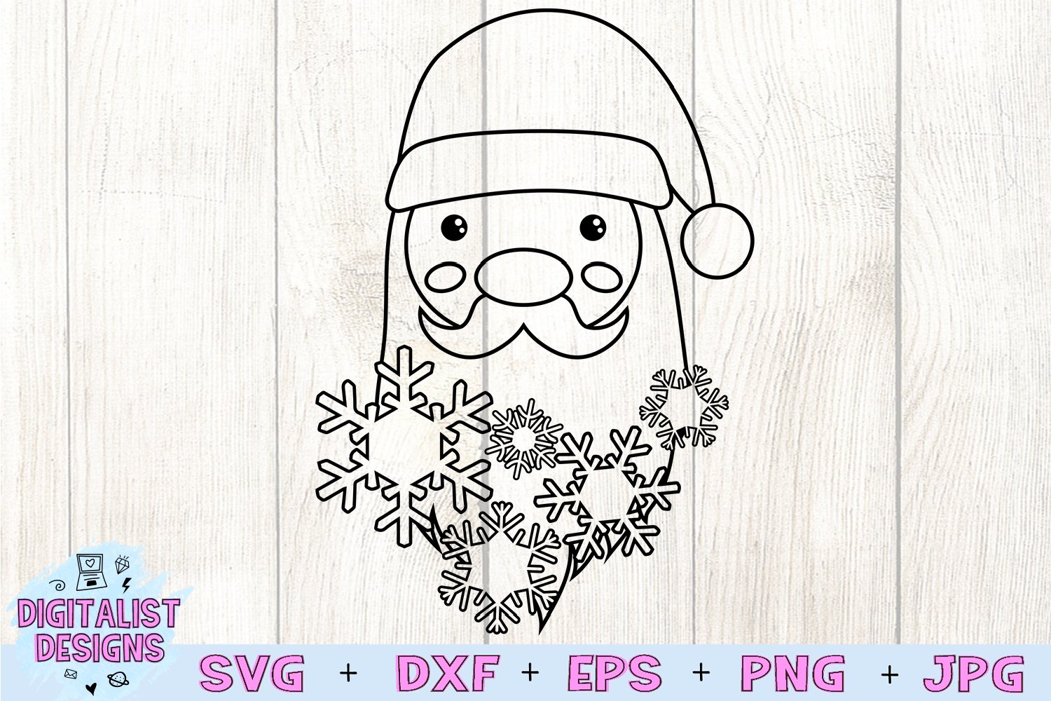 Santa Snowflake SVG, Christmas SVG, Snowflake SVG (1025011) | Cut Files ...