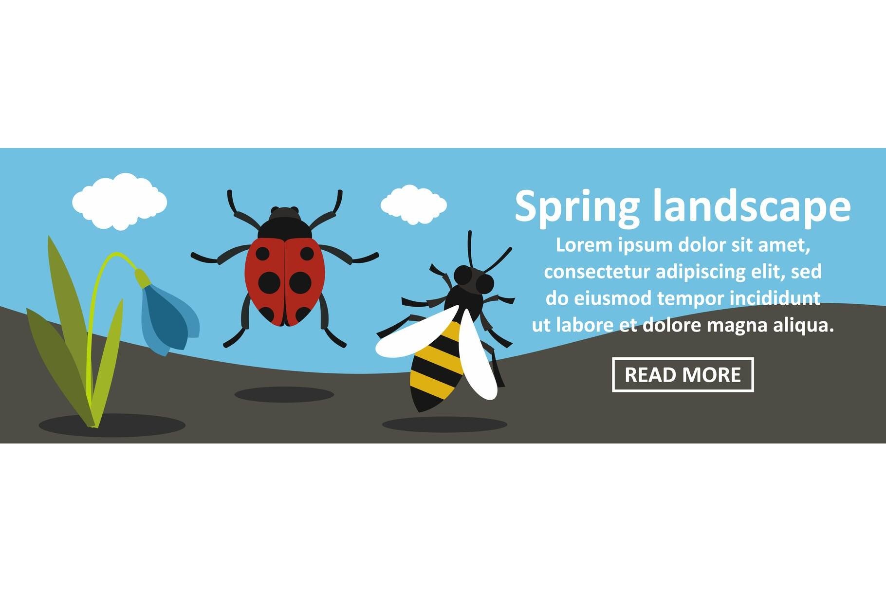 Spring landscape banner horizontal concept (497221) | Icons | Design ...
