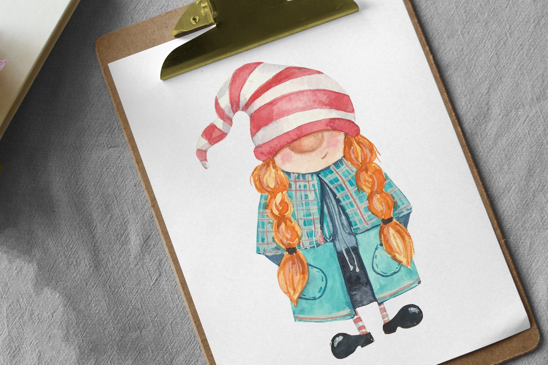 Girl Gnomes Watercolor Clip Art Set (918002) | Illustrations | Design ...