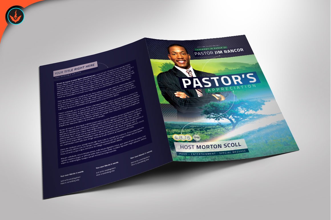 Modern Pastors Appreciation Program Photoshop Template (28570 ...