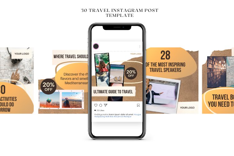 10 Travel Instagram Post, Canva Template